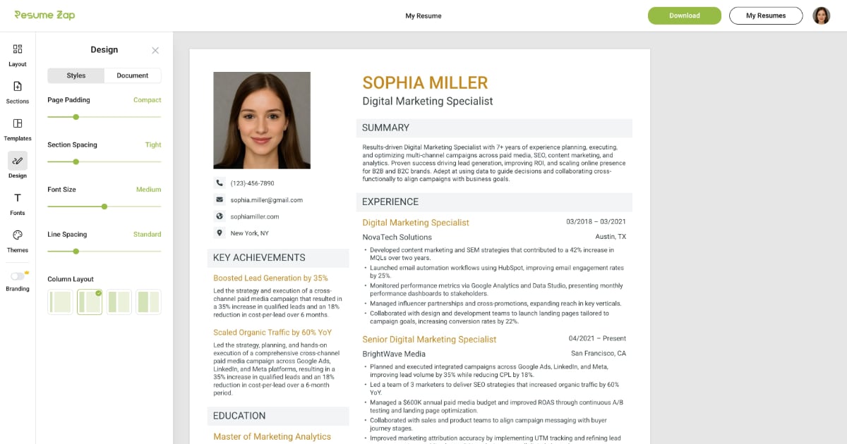 Resume Zap - Free Resume Builder | Create ATS-Friendly Resumes Online